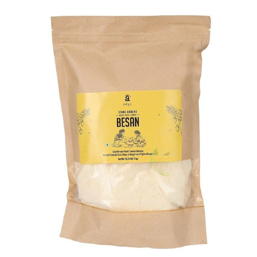 Stone Ground Besan Freshly Milled Flour – Adya Organics Official
